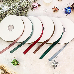 Dusty Blue Double Faced Velvet Ribbon 3/8 Inch, 10 Yards Velvet Craft Ribbons for Christmas Wreath Decoration Gift Wrapping Handmade Craft Bow Making