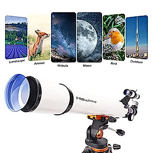 Hawkko Telescope, Telescopes for Adults Astronomy, 70mm Aperture 700mm, 210X Magnification, Telescope for Beginners with Finderscope and Stainless Steel Tripod to Viewing Planets and Stars