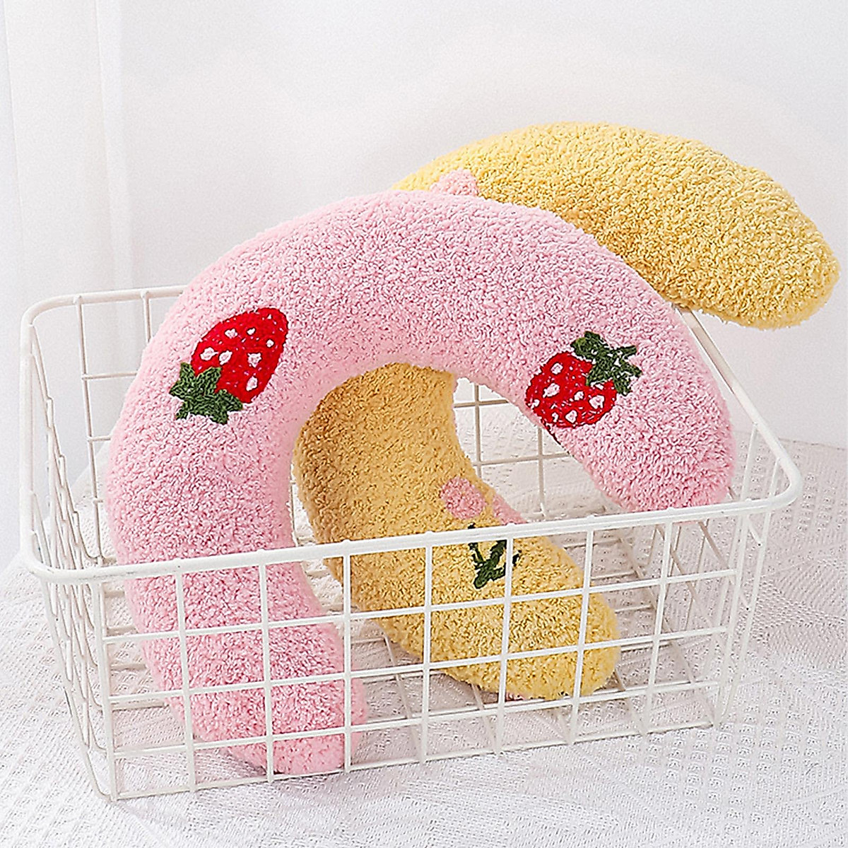 Yjcnelcr Dog Chew Toy Plush Pet Pillows Neck Supporting Sleep Aid Toy Stuffed Soft Toy for Small Dogs Relief Anxiety Dog Sleep Aid Toy Relief Anxiety Toy Pet Pillows for Cats