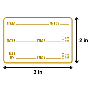Organized & Efficient: 3 x 2 Inch - Shelf LIfe Stickers/Medical Labels for Precision Logging (300 Stickers, Gold)