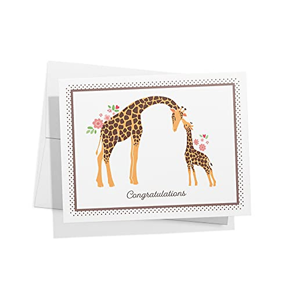 Twigs Paper Baby Shower Congratulations Cards with Envelopes for Mothers, Fathers, and Couples, Set of 12, Personalized Blank Cardstock, Celebration Welcome for Boys and Girls, Made in USA