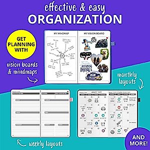 Papercode Daily Planner 2023 - Simple Elephant Undated Daily, Weekly, and Monthly Calendar Planner for Productivity & Goal Setting, Black