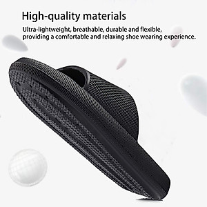 Slippers for Women and Men Quick Drying Bathroom Shower Sandals Open Toe Soft Cushioned Extra Thick Non-Slip Massage Pool Gym House Slipper for Indoor & Outdoor black 44-45