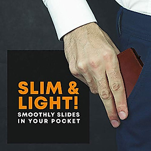 Conceal Plus Wallet for Men, Pop Up Wallet Credit Card Holder - RFID Blocking, Slim Minimalist Credit Card Case (Brown Genuine Leather)