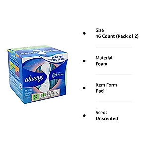 Always Pads Size 2 Infinity With Flex Foam 16 Count Heavy Flow (2 Pack)