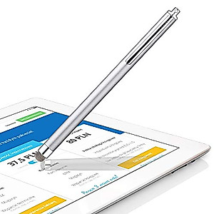 ChaoQ Stylus Pens for Touch Screens, Mesh Fiber Capacitive Stylus (6-Pack), with 6 Replaceable Mesh Tips (Black, White, Pink, Green, Sky Blue, Silver)