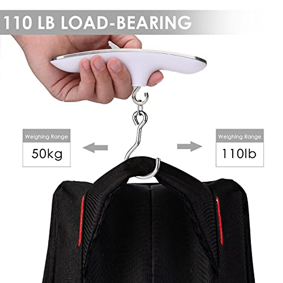 110 lbs Digital Bow Scale Recurve Archery Bow Scale Bow Poundage Scale Hunting Scale Luggage Scale with Peak and Hold Scale LCD Display