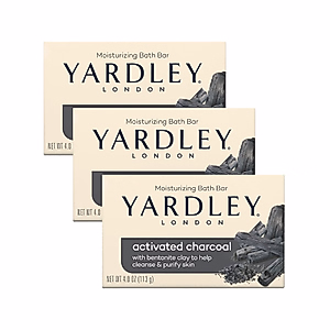 Yardley Activated Charcoal Bath Bar 4oz - 3 Pack