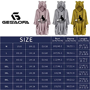 Gesaofa I Do What I Want Cat Graphic Hoodies for Women Irregular Hem 3/4 Sleeve Cat Ear Hooded Tunic Tops with Pockets Women Tunic with Cat Hoodies Tunic with Cat Ear Hoodies Cat Ears Pink Hoodies