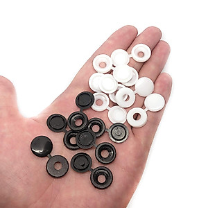 YouU 50 pcs Plastic Hinged Screw Cover Caps Washer Flip Tops (Black)