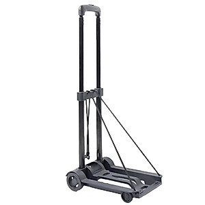 Folding Hand Truck Dolly Cart, Collapsible Hand Cart with Adjustable Handle Lightweight Trolley Cart for Moving, Travel, Shopping, Office Use, Portable and Compact