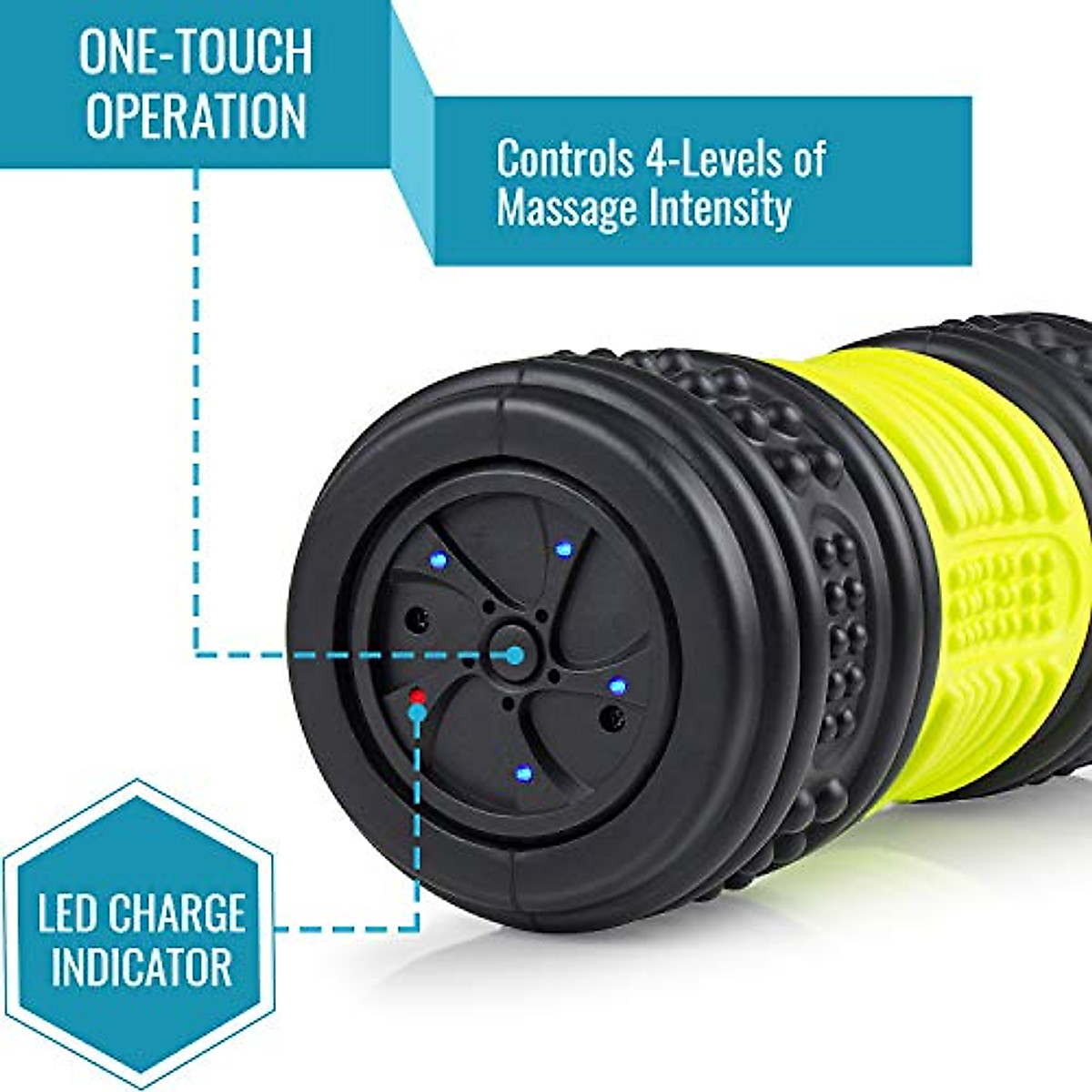 HealthSmart Vibrating Foam Roller, FSA & HSA Eligible Massage Roller and Muscle Roller for Exercise and Physical Therapy with Four Speed Vibrations and Deep Tissue Massage, Firm Density