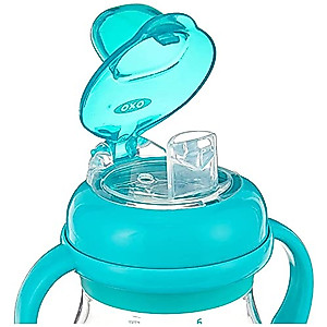 OXO Tot Transitions Soft Spout Sippy Cup with Removable Handles, Teal, 6 Ounce