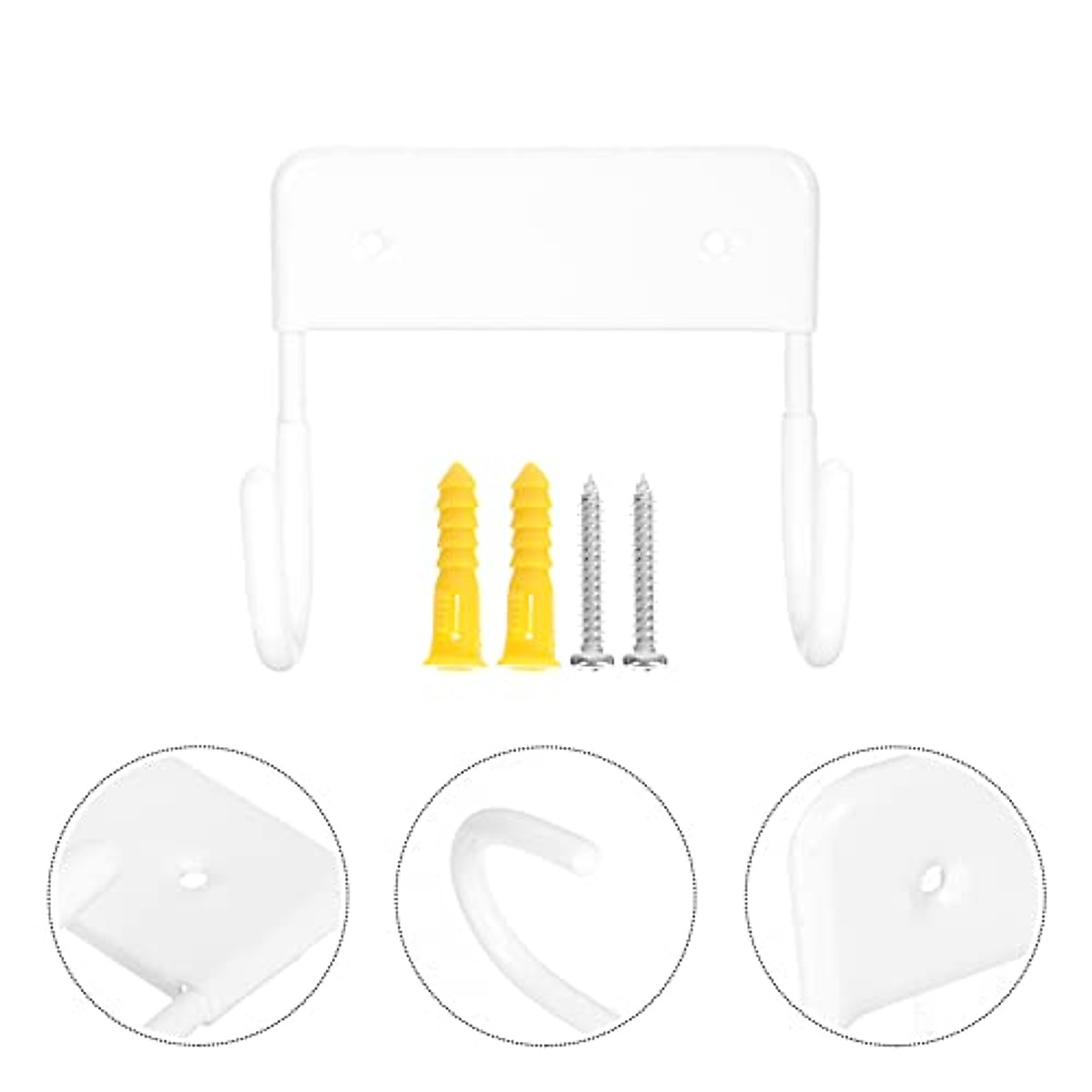 COLLBATH 1 Set Holder White Hooks Hanging Mount Storage Double for Wall Shelf Keys Hat Iron Hanger Towels Rooms Laundry Ironing Practical Coats Hangers Bedrooms Room of Board Bathroom Hook