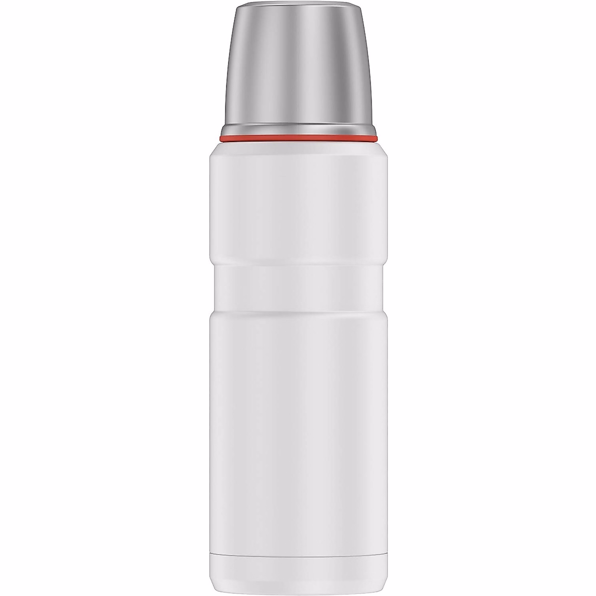 Thermos SK2000WHR4C Stainless King 16 Ounce Compact Bottle, Red Cap, White