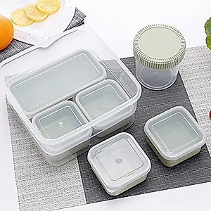 amokk Snackle Box Charcuterie Container with Handle Divided Lunch Box Containers for Adults Salad Container BPA Free (Green)