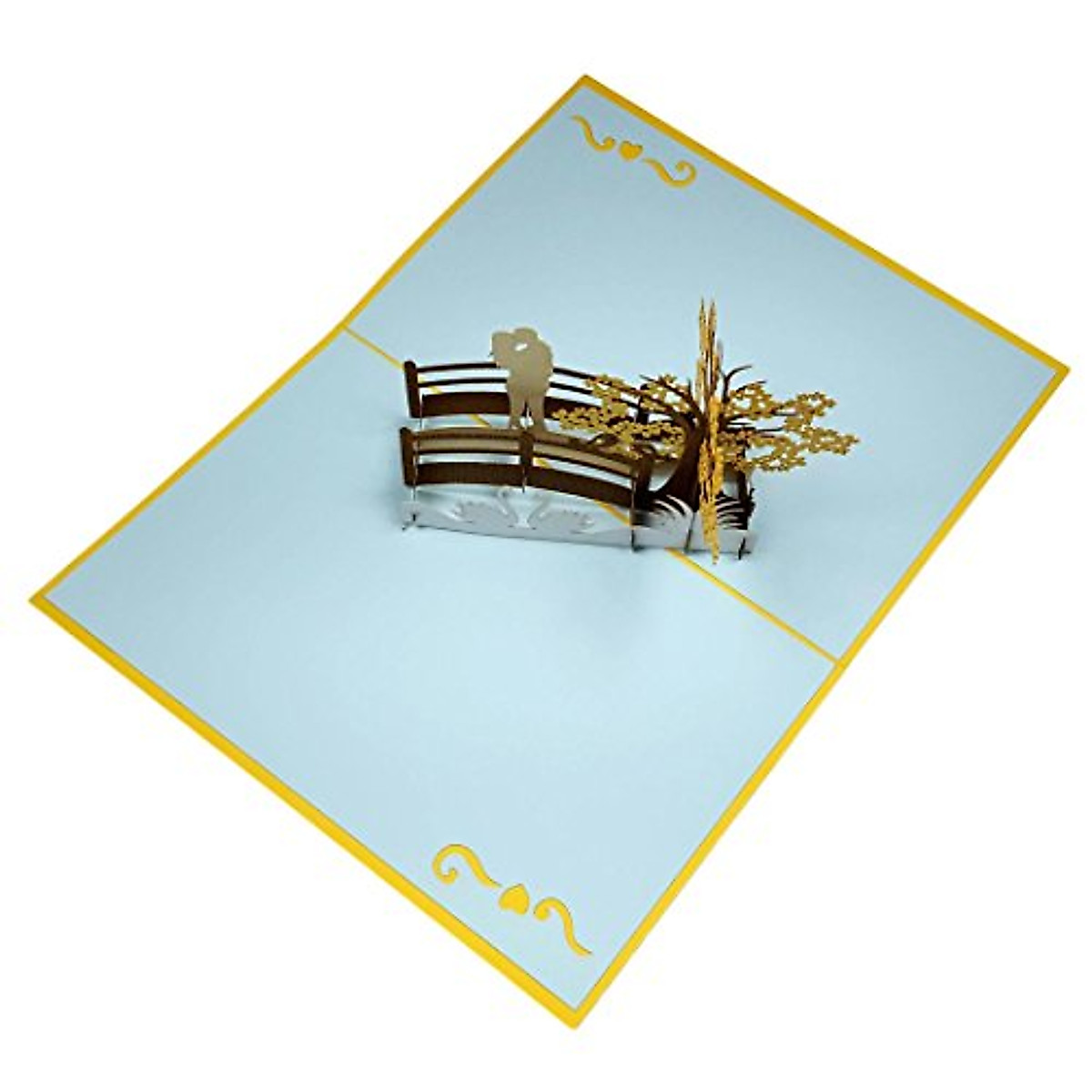 iGifts And Cards Happy 50th Anniversary 3D Pop Up Greeting Card - Marriage, Soulmates, Celebration, Memories, Half-Fold, Being Together, Celebrate a Milestone, Golden, Congratulations, Romantic, Love