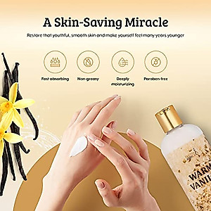 Scented Body Lotion For Women, Deep Moisturizing Hand Cream, Firming Body Butter For Dry Skin, Womens Luxury Stocking Stuffers And Fragrance Gifts That Smell Good, 10oz (Warm Vanilla)