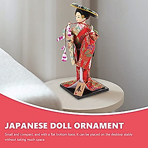 DECHOUS Japanese Geisha Ornaments Japanese Geisha Kimono Japanese Humanoid Doll Kimono Kokeshi Doll Antique Asian Dolls Toys Asian Kimono Ornament Office Foam Nationality
