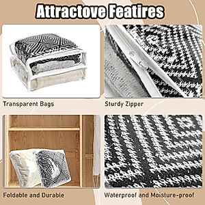 30Pcs Clear Vinyl Zippered Storage Bags，Blankets Storage Bags Plastic Storage Bags for Sweater Clothes Bed Sheet Organizer with Zipper for Closet Linen Sweater Bed Sheet Pillow，10.5 x 10.5 x 2.5 Inch