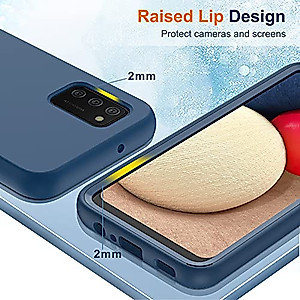LeYi for Samsung Galaxy A02S Case, Samsung A02S Case with [2 x Tempered Glass Screen Protector], Full-Body Shockproof Soft Liquid Silicone Hybrid Protective Phone Cover Case for Galaxy A02S, Blue
