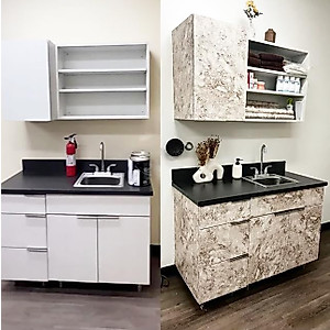 ROSEROSA Peel and Stick PVC Marble Self-Adhesive Wallpaper Covering Counter Top Shelf Liner Matte Oman (PMS4138 : 2.00 Feet X 6.56 Feet)