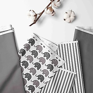 Bacati Elephants Unisex Fabric Storage Toy Chest to Keep Your Childs Room Organized, Grey