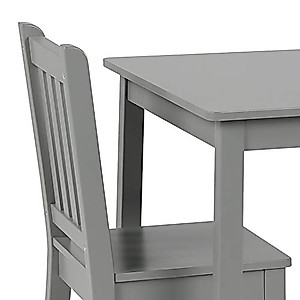 Humble Crew, Grey Kids Wood Table and 2 Chairs Set, Square