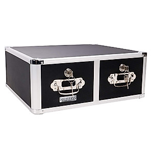 Vaultz Locking 4 x 6 Index Card Cabinet, Double Drawer, Black (VZ01395)