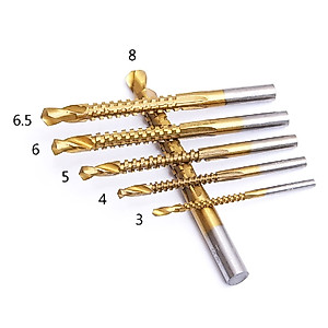 Surface Milling Cutter 6pcs/set Serrated Drill Bit Twist Drill Household Metal Punching Woodworking Reaming Multifunctional Hand Drill 3mm-8mm