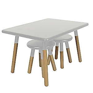 ACEssentials Kids Dipped Table and Stool Set, Gray