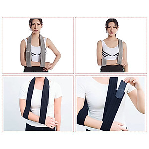 Wisexplorer 71inch/180cm Shoulder Immobilizer Arm Sling, Adjustable Lightweight&Comfortable Effective Medical Arm Support Sling for Rotator Cuff Torn Arm Wrist Hand Elbow Injury, Broken & Fractured Bones(Grey)