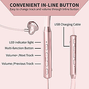 MUBIAO Bluetooth Headphones Neckband 20Hrs Playtime V5.0 Wireless Headset Sport Noise Cancelling Earbuds w/Mic for Gym Running Compatible with iPhone Samsung Android