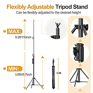 EMART Photo Video Studio 9.2 x 10ft Heavy Duty Background Stand Backdrop Support System Kit with Carry Bag for Photography