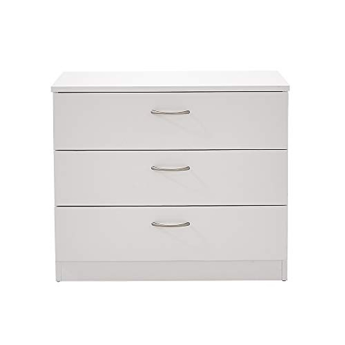 Kcelarec Wooden 3 Drawer Dresser, Modern Chest of Drawers Cabinet for Bedroom Hallway Living Room, White