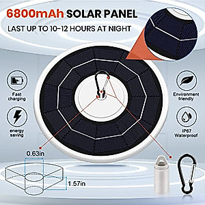 Solar Flag Pole Light 176 LED, 880 Lumens Brightest Solar Powered Flagpole Lights for Most 15 to 25 Ft Flag Poles, 100% Flag Coverage, 6800MAH Downlight Last Up to 10 Hrs, IP67 Waterproof Auto On/Off