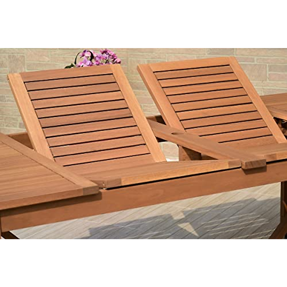 Brampton 9 Piece Outdoor Eucalyptus Extendable Dining Set | Perfect for Patio | with Teak Finish