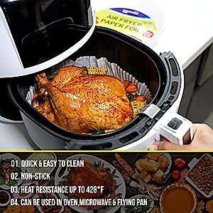 CLEANWRAP Air Fryer Disposable Paper Liners (9.1 * 1.77-90 PCS) | Air Fryer Paper Liners Disposable