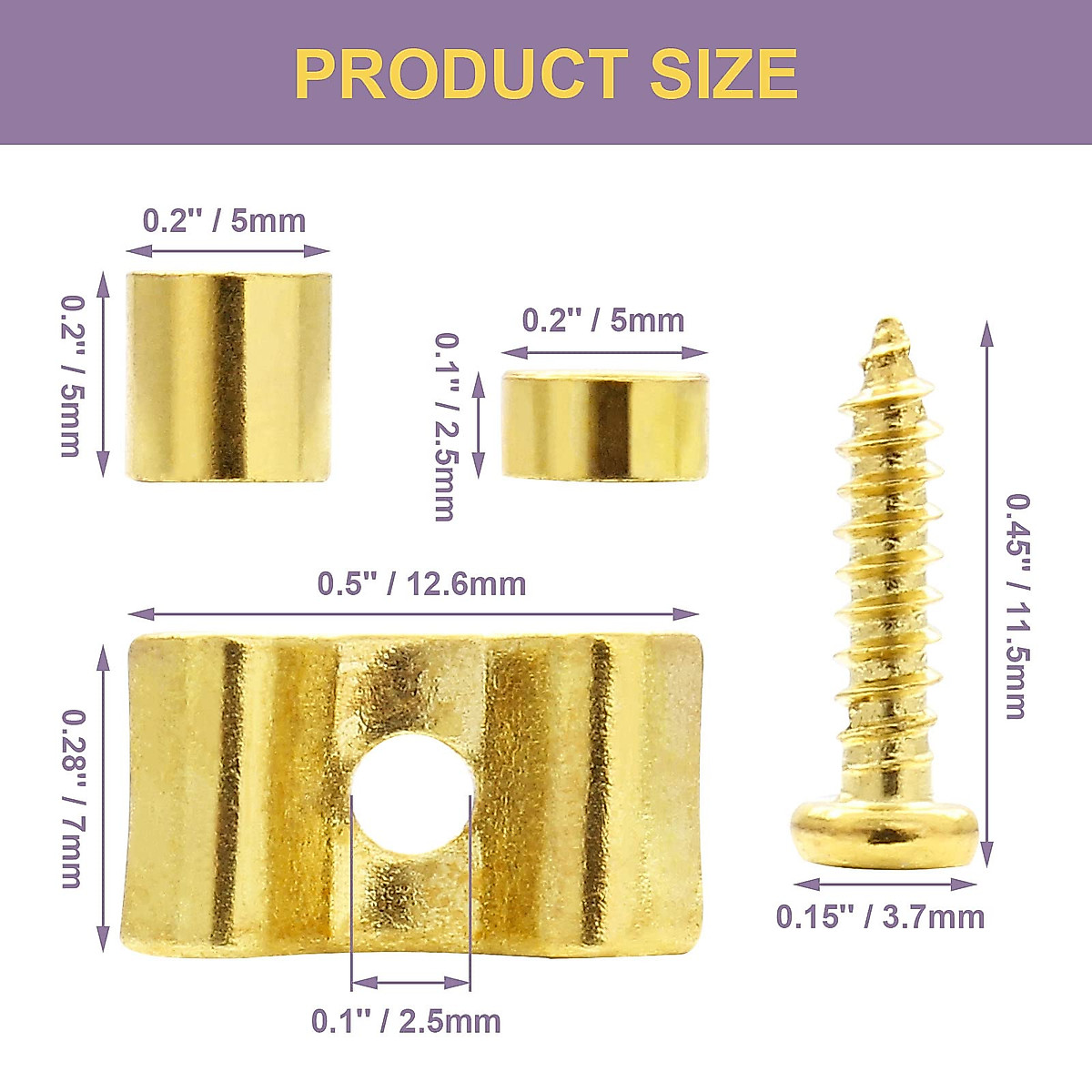 LifCratms 4Pack Guitar String Trees, Gold String Retainer Guides Compatible with Tele Guitar Stratocaster Strat with Mounting Screws