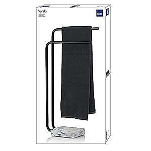 Kela Free Standing Towel Rack for Bathroom Varda Collection, Black/White