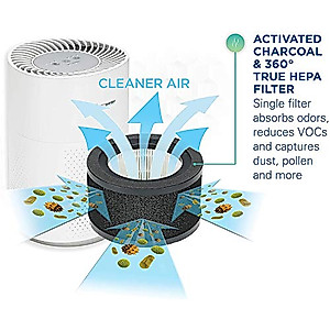 Germ Guardian True HEPA Filter Air Purifier with FLT4200 Genuine True HEPA Air Purifier Replacement Filter L for GermGuardian AC4200W