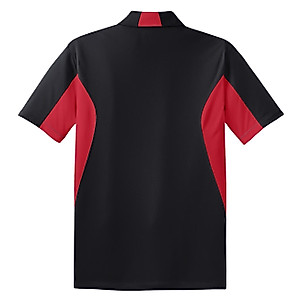 SPORT-TEK Side Blocked Micropique Sport-Wick Polo F20 Black/True Red