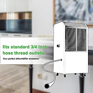 7507100 Dehumidifier Drain Hose, Garden Hose 3/4 in x 12 ft,Brass Interface with a Rubber Seal 100% Prevent Water Leakage.