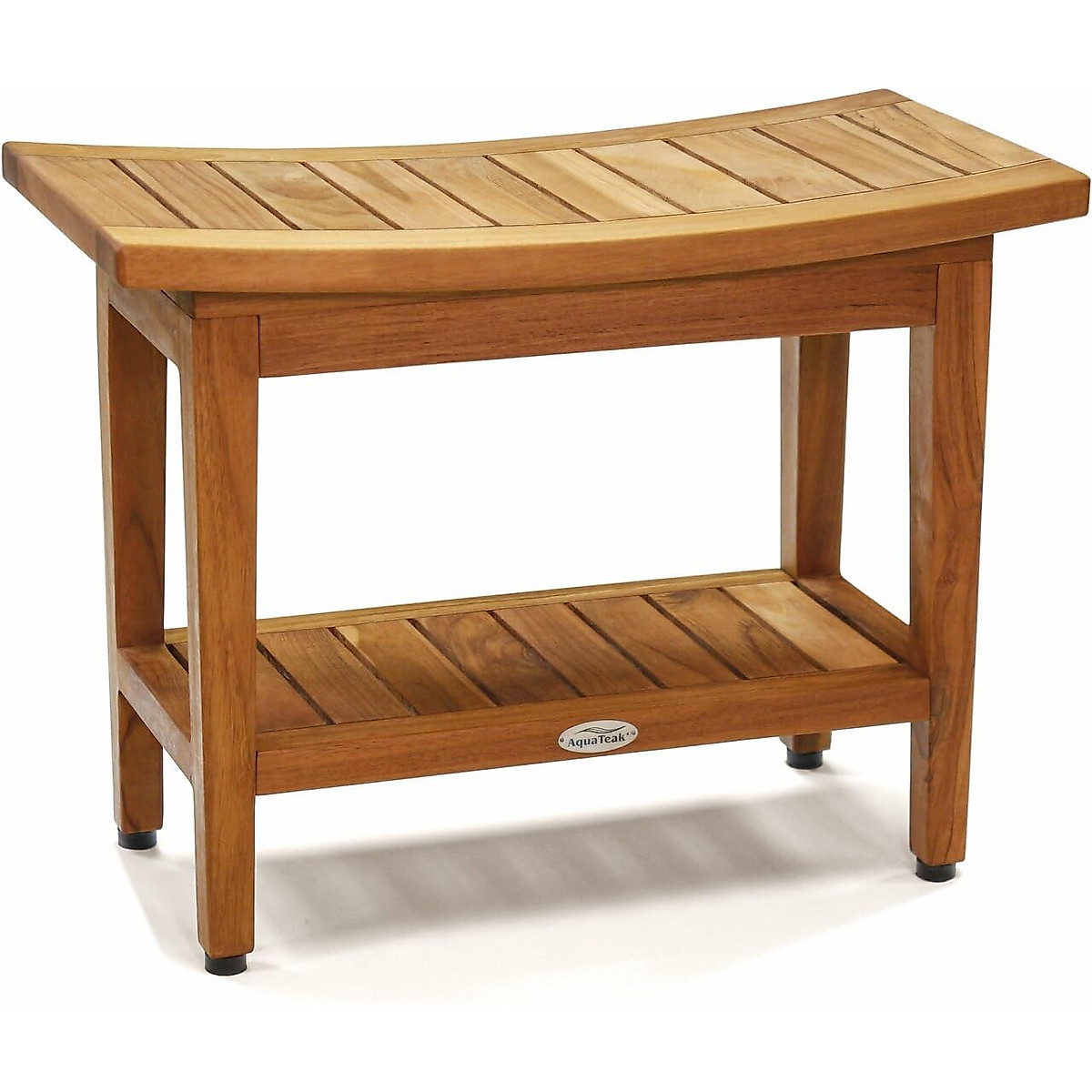 AquaTeak Patented 24" Maluku Teak Shower Bench with Shelf