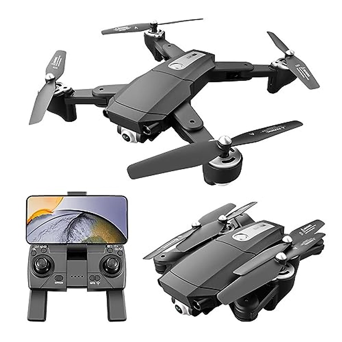 RKSTD RC Drone With Camera - Fpv Adult Beginner Remote Control Drone, One Button Takeoff/Landing, Gravity Sensor, Gesture Control, 3D Flip, Voice Control, HD Kids RC Drone, Holiday Gift