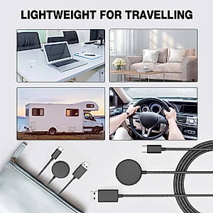 Galaxy Watch 6 Charger Compatible with Samsung Galaxy Watch 6/6 Classic/5/4/3/Active, USB C Charging Cable for Galaxy S23/S22/S21/S20/S10/Note 20/10/9/Buds, 2 in 1 4FT Wireless Charger Dock Cord