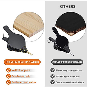 FUNTELL Bellows for Fire Pit, Bellows for Wood Stove, Air Blower Fire Fan for Outdoor Cooking, BBQ, Camping, 16.9" x 7.5"