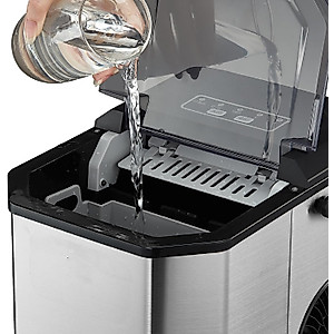 Countertop Ice Maker, ACONEE Ice Machine 26LBs/24H, 9 Ice Cubes Ready in 6 Mins, Portable Ice Maker Machine Self-Cleaning, Bullet Nugget Pellet Ice with Ice Scoop Basket, Smart Ice Full Indicator