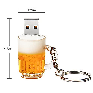 USB Flash Drive 64GB Cute Beer Mug Shaped USB Drive Thumb Drives USB 2.0 Memory Stick for External Data Storage