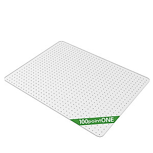 100pointONE Chair Mat for Carpet - 46" × 60" Clear Office Chair Mat for Low Pile Carpeted Floors (Rectangle)
